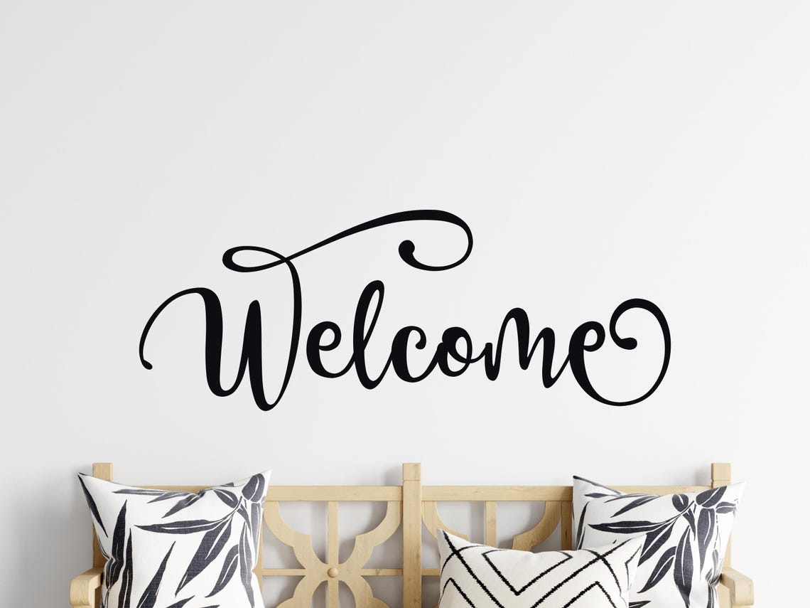 Welcome Wall Decal- Welcome Wall Sticker- Welcome Vinyl Decal- Welcome ...