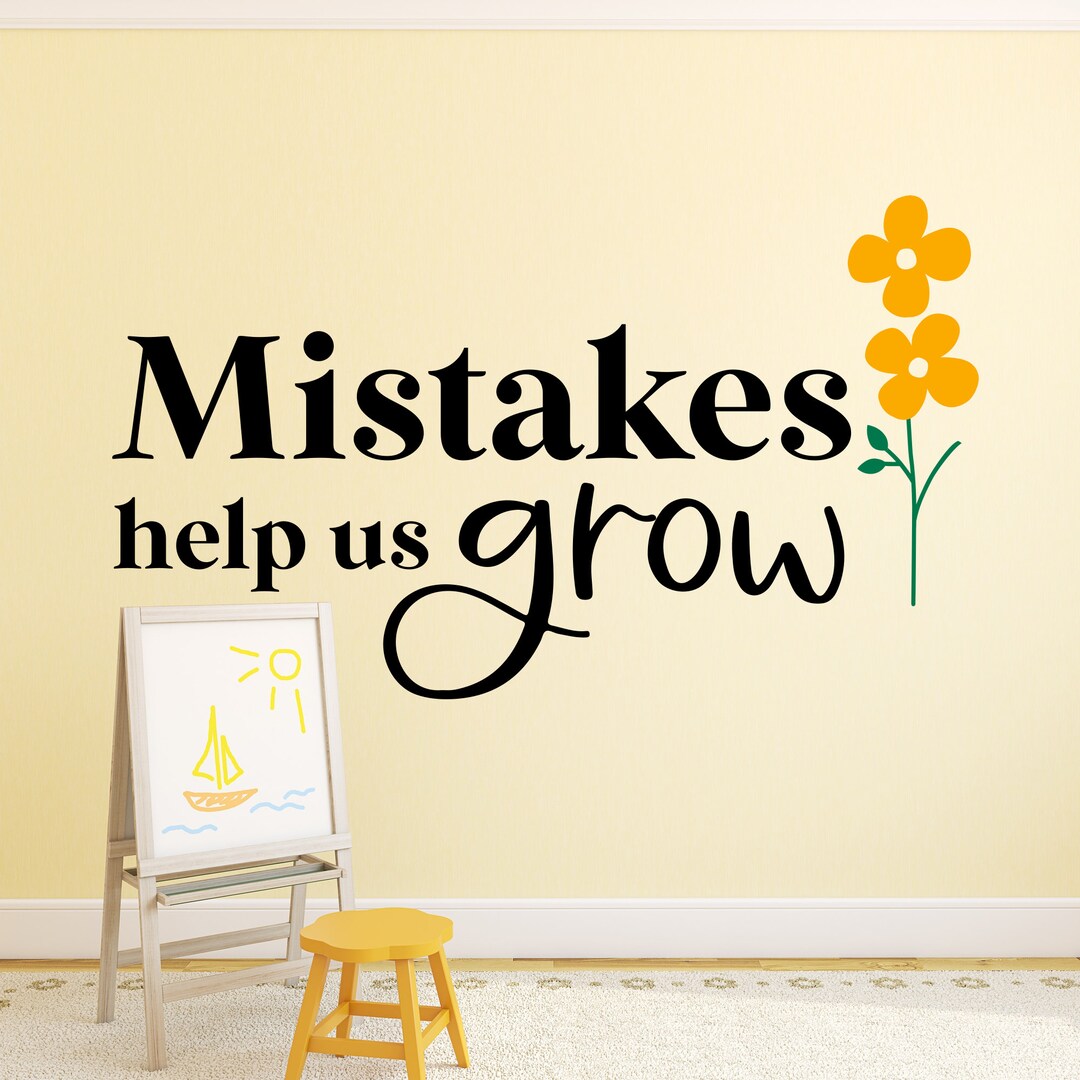 Mistakes Help Us Grow Decal - Classroom Wall Decal - Growth Mindset ...