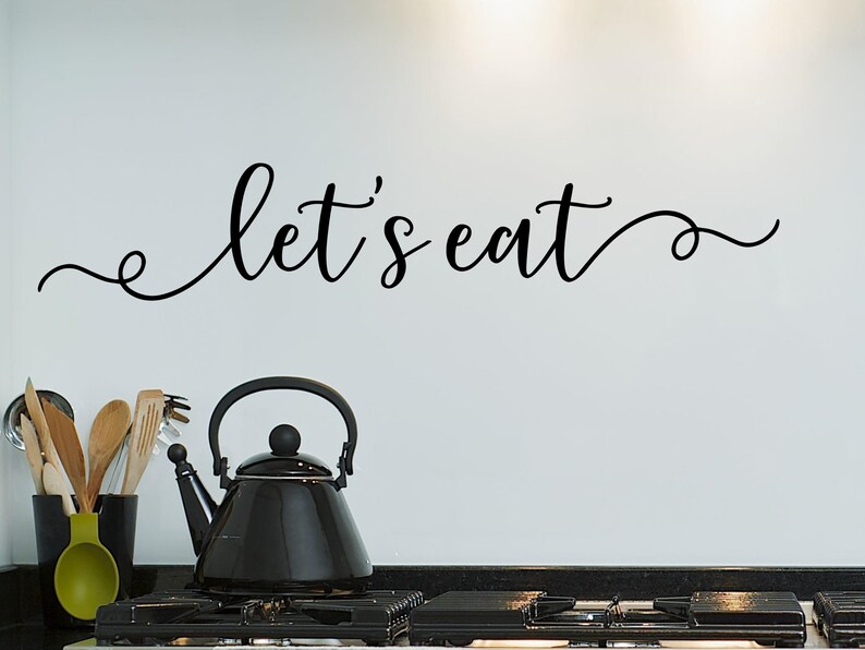 Let's Eat Wall Decal - Let's Eat Decal - Kitchen Wall Decal - Let's Eat ...