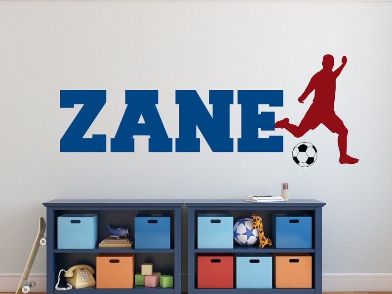 Soccer Name Decal Soccer Wall Decal Soccer Name Wall Decal | Etsy