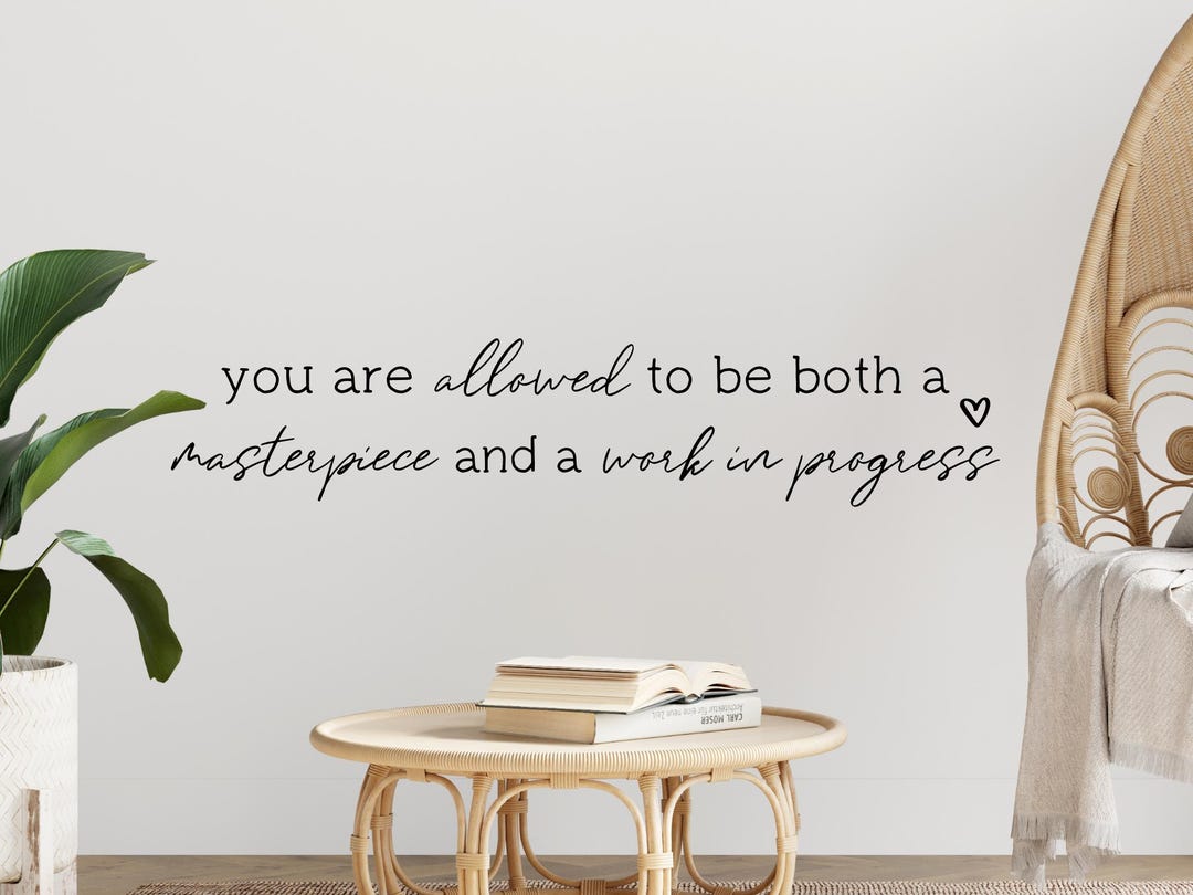 Inspirational Quote Wall Decal: Masterpiece Work in Progress - Etsy