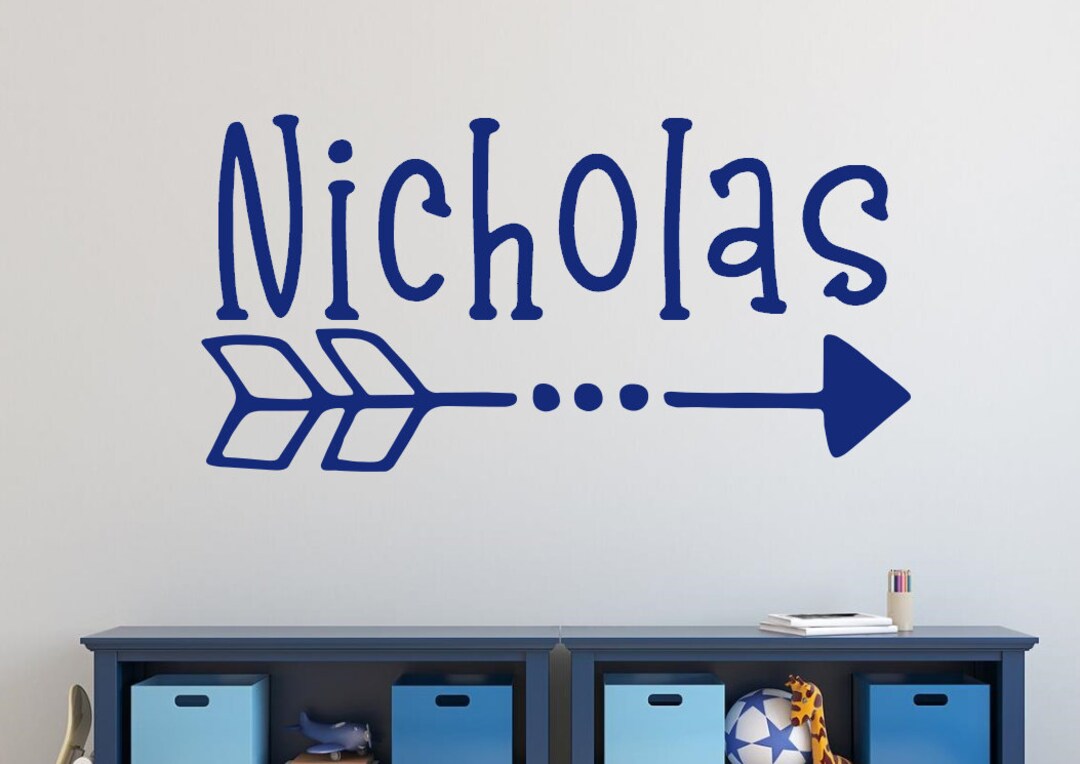 Arrow Name Wall Decal- Arrow Name Vinyl- Custom Name Wall Decal- Arrow ...