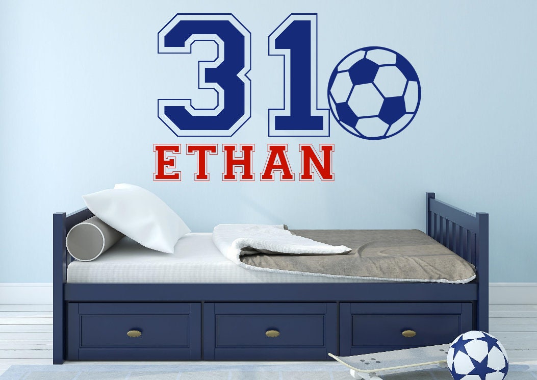 Soccer Name Decal Soccer Wall Decal Soccer Custom Name | Etsy