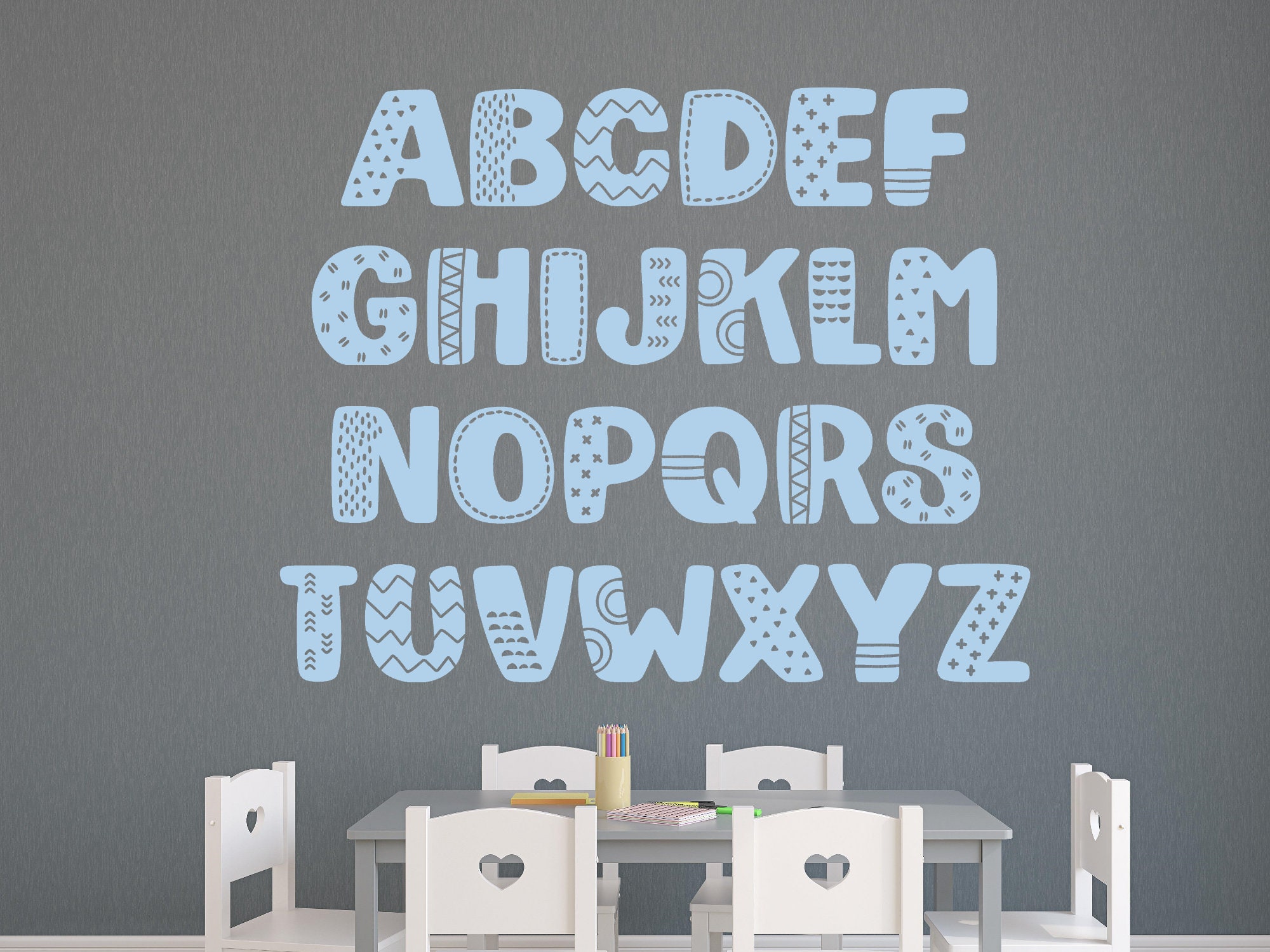 Alphabet Wall Decals ABC Decals Alphabet Decals ABC Wall | Etsy