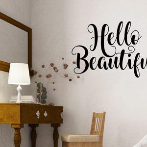 Hello Beautiful Wall Decal Hello Beautiful Wall Decor Hello Beautiful ...