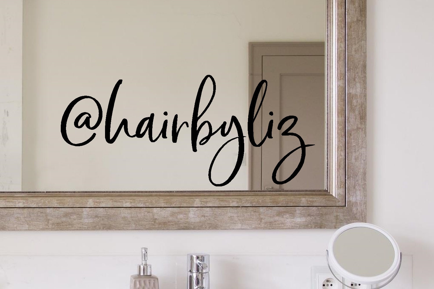 Salon Mirror Decal - Instagram Handle Decal - Salon Decal - Salon Vinyl ...