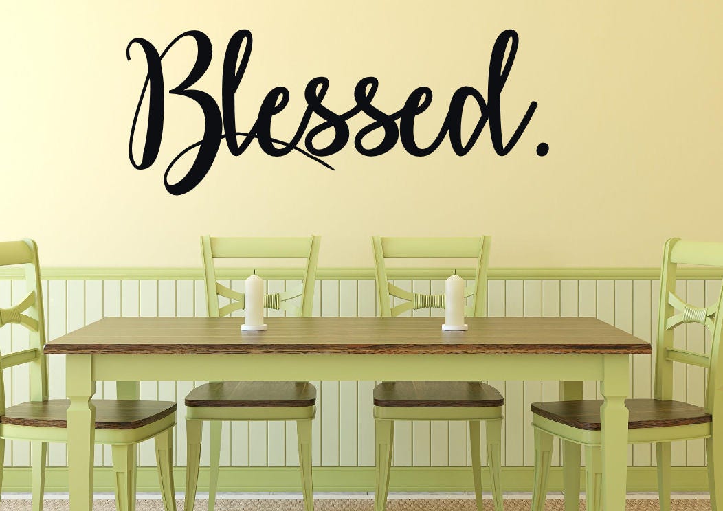 Blessed wall decal Blessed wall art Grateful wall decal | Etsy
