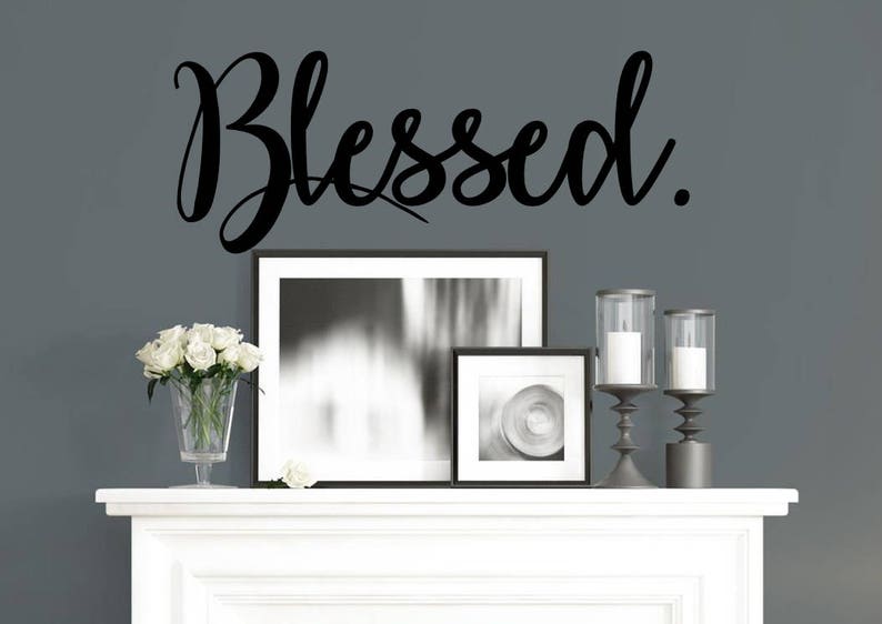 Blessed Wall Decal Blessed Wall Art Grateful Wall Decal - Etsy