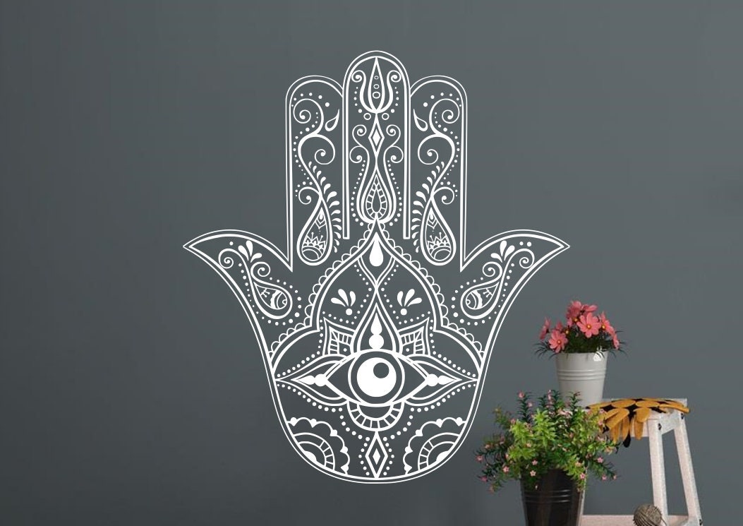 Hamsa Wall Decal Hamsa Vinyl Decal Hamsa Wall Art Hand of | Etsy