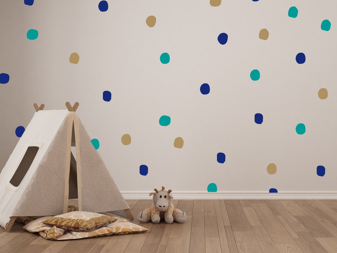 Dot Wall Decals- Polka Dot Wall Decals - Hand Drawn Dot Decals - Vinyl ...