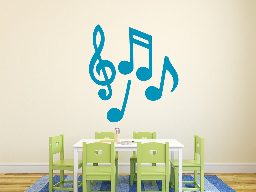 Music Note Wall Decal - Music Wall Decal - Music Notes Vinyl Decal ...
