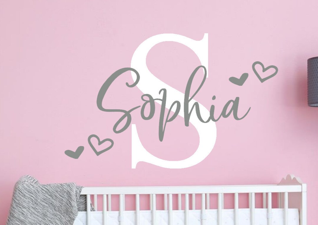 Girls Name Wall Decal Girls Name Nursery Decal Girls Name Vinyl Decal ...
