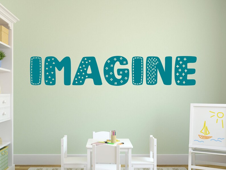 Imagine Wall Decal Playroom Wall Decal Imagine Decal | Etsy