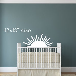Half Sun Wall Decal - Half Sun Vinyl Decal - Half Sun Decal - Boho Sun ...