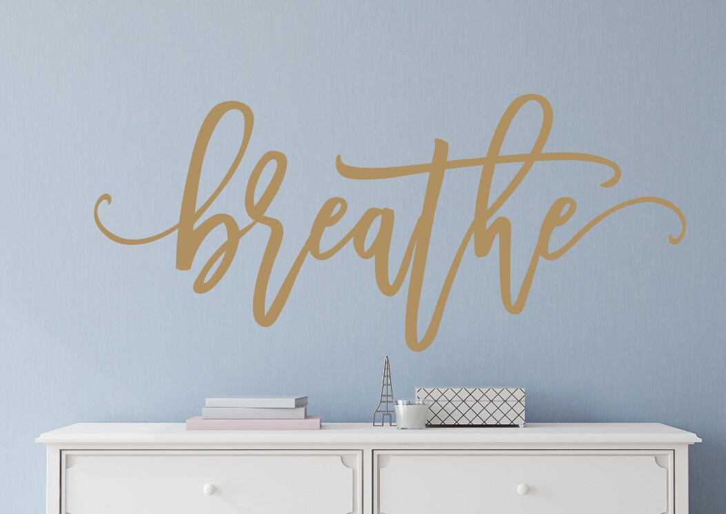 Breathe Wall Decal spa Bathroom Decor Breathe Vinyl Decal - Etsy