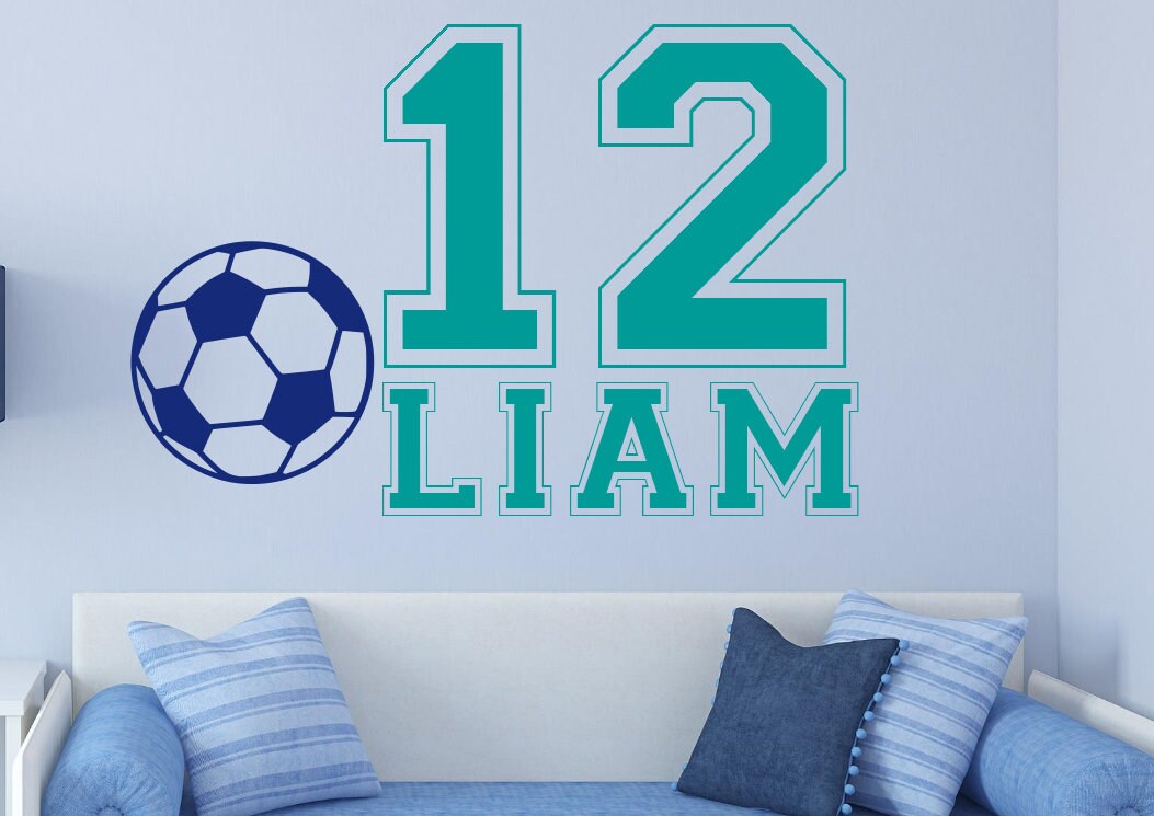 Soccer Name Decal Soccer Wall Decal Soccer Custom Name | Etsy