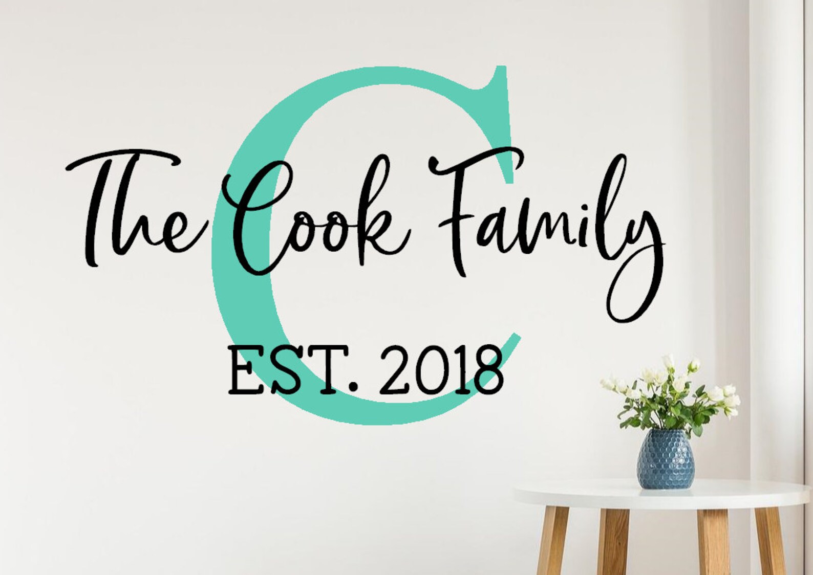 Last Name Monogram Wall Decal Custom Last Name Decal Custom - Etsy