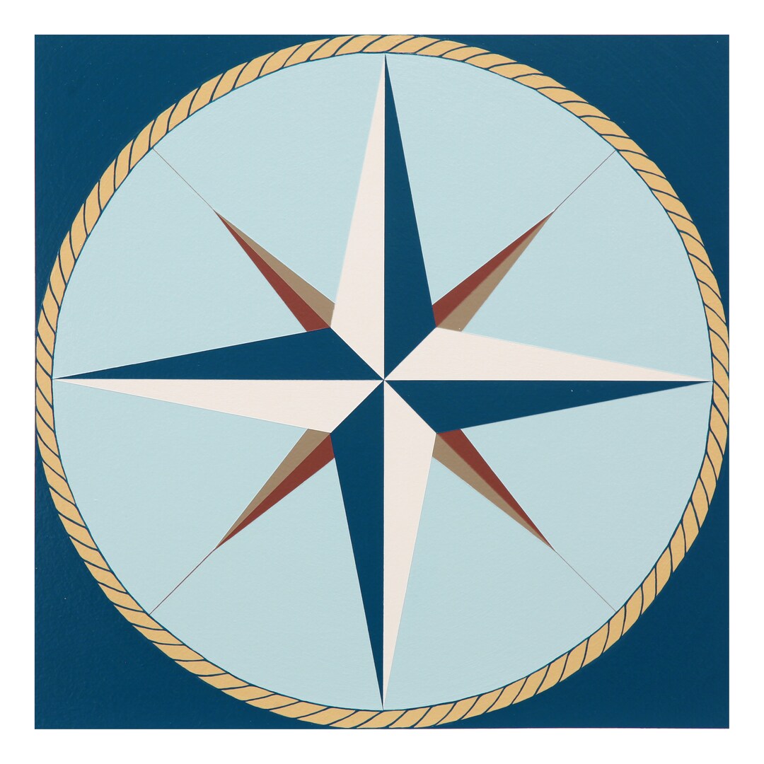 Barn Quilt - COMPASS POINTS Barn Quilt, Nautical Barn Quilt - Compass ...
