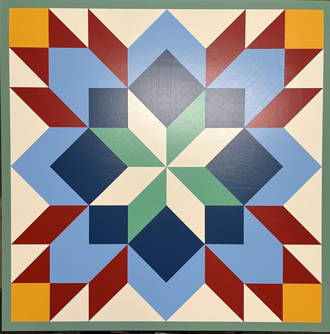 Barn Quilt - Colorful Prairie Star Barn Quilt - Hand Painted - Hand ...