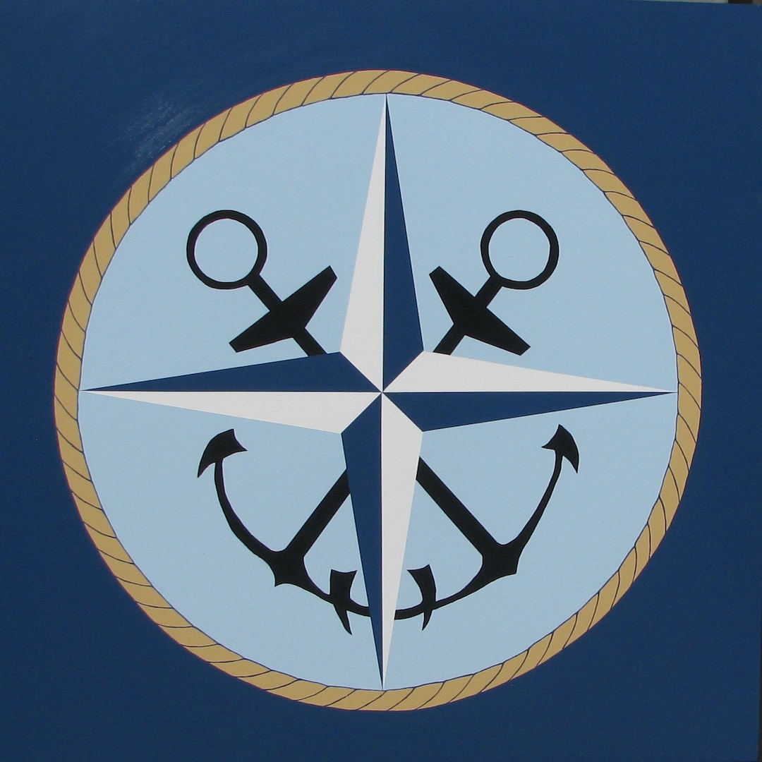 Barn Quilt - MARINER'S COMPASS Barn Quilt - Nautical Barn Quilt ...