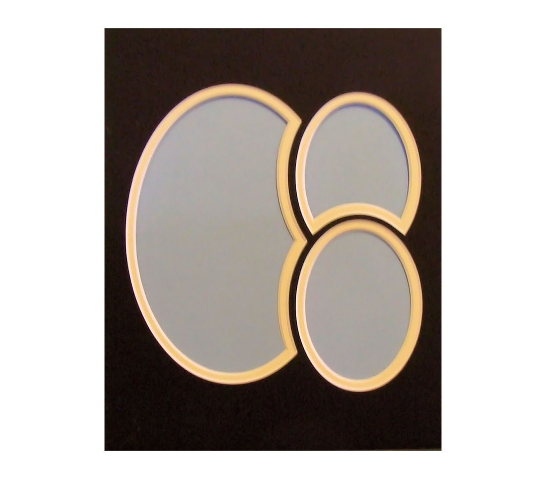Oval Collage Photo Mat: 3-opening Picture Frame Matting, 11x14 ...