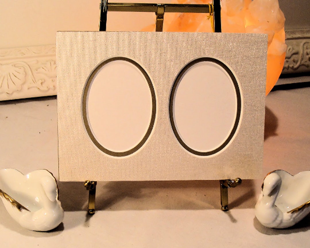 Picture Frame Mat Double Opening Oval Matting for 5 X 7 Inch Picture ...