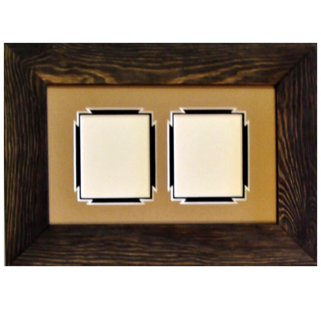 Western Wood Picture Frame: Double Mat, Anti-reflective Glass, Holds 2 ...