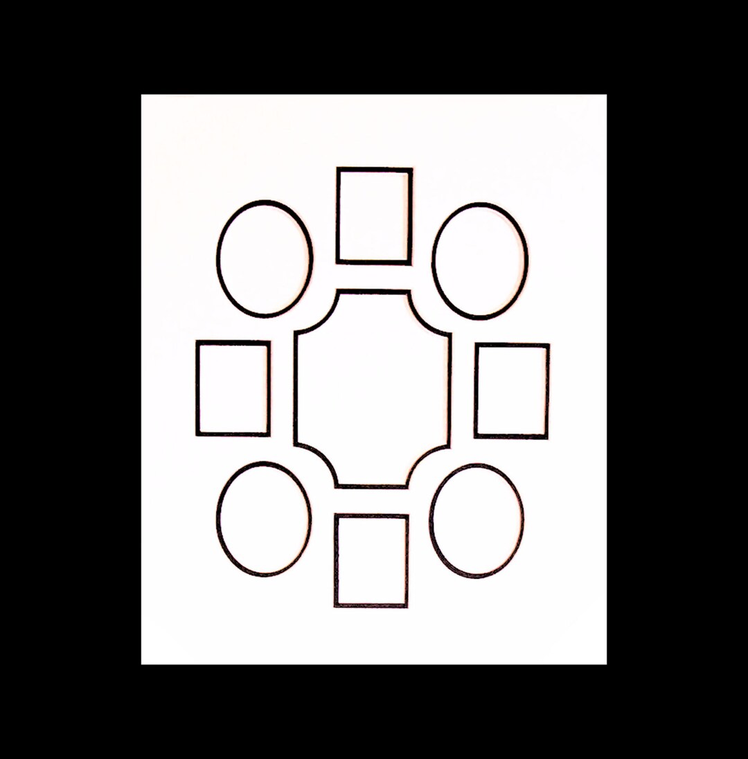 Picture Frame Mat 9 Multiple Opening Collage Matting With Ovals and ...