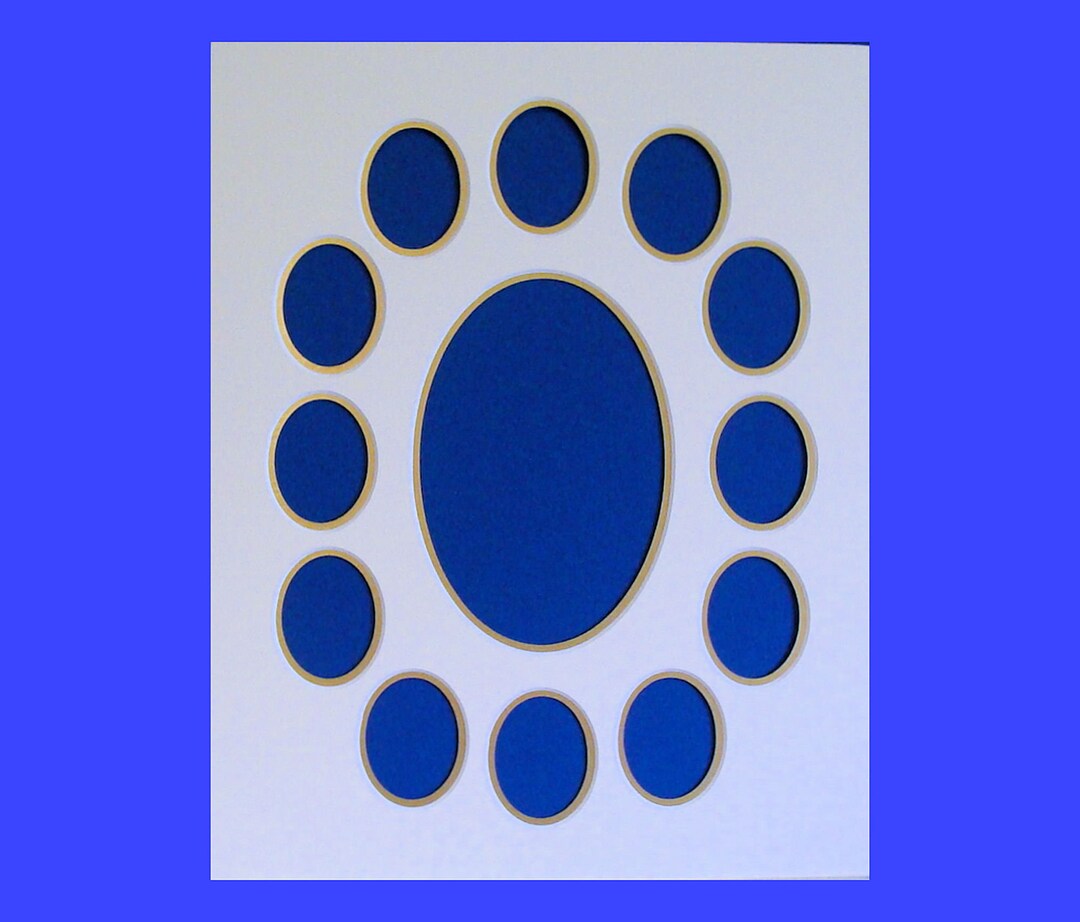 Photo Collage Double Mat 12 Small Oval Openings With One 4x6 Center ...