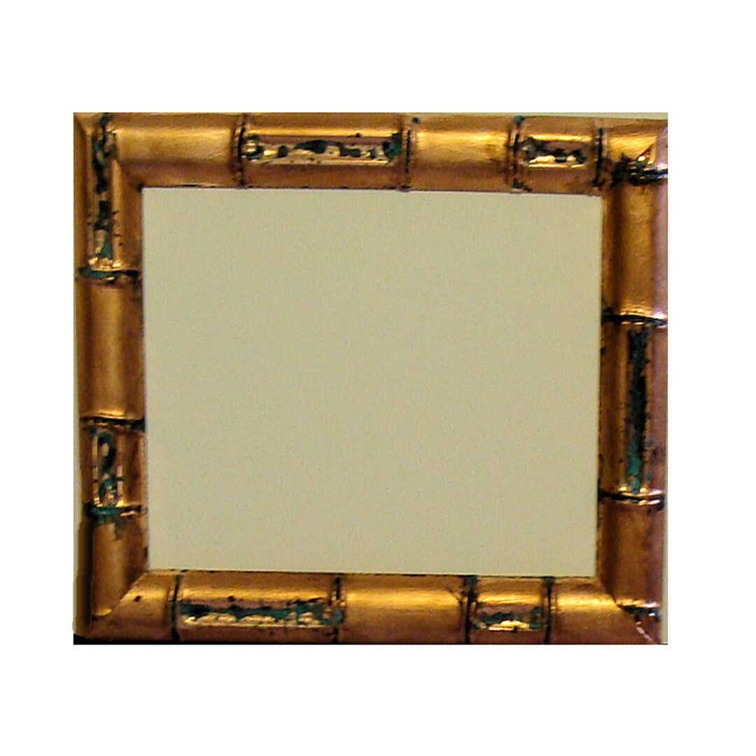 Wood Bamboo Look Copper Gilded Picture Frame With Verdigris Highlights ...