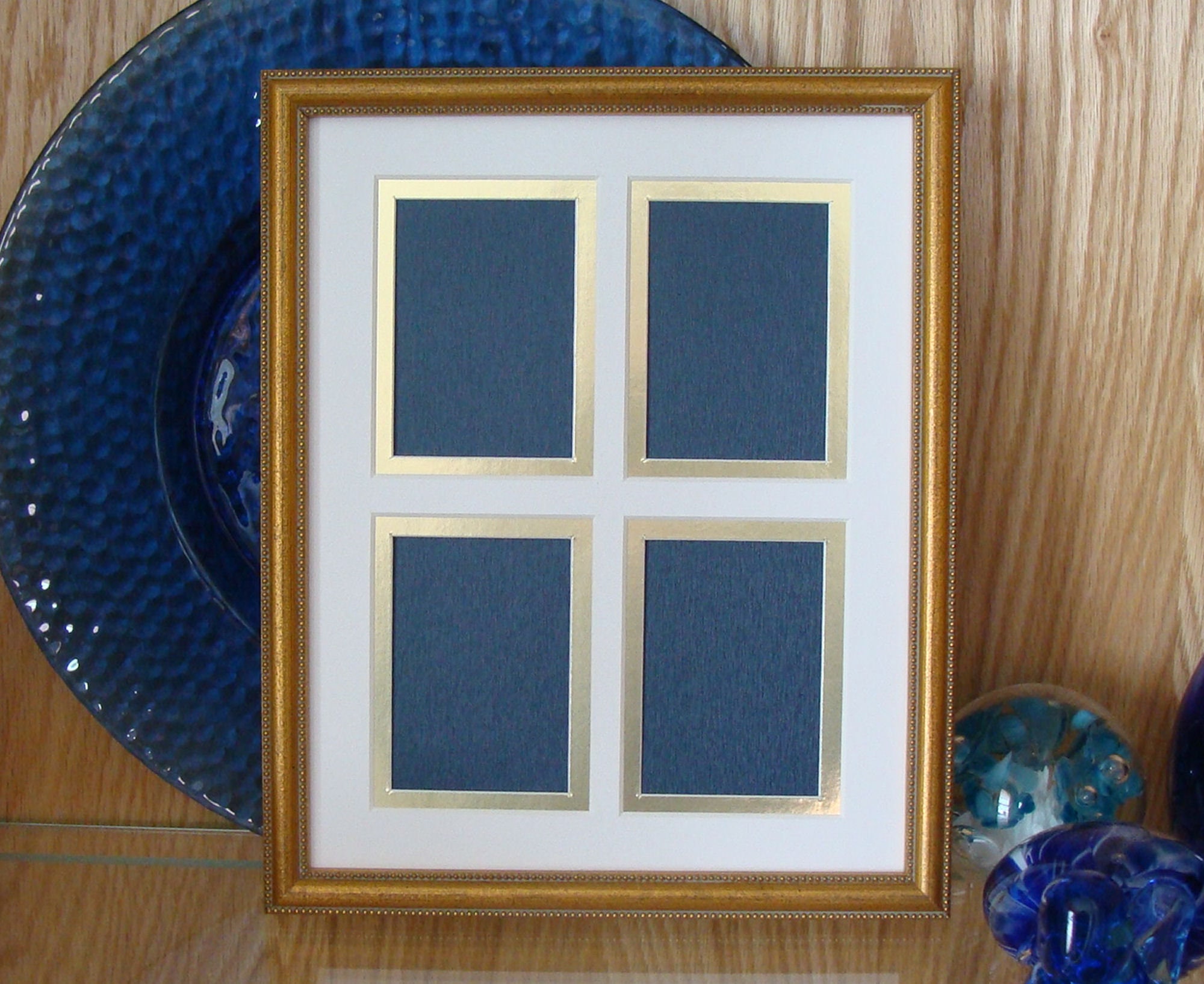 Gold Ornate 8x10 Picture Frame With Mat Four Openings To Fit ACEO gold-ornate-8x10-picture-frame-with-mat-four-openings-to-fit-aceo