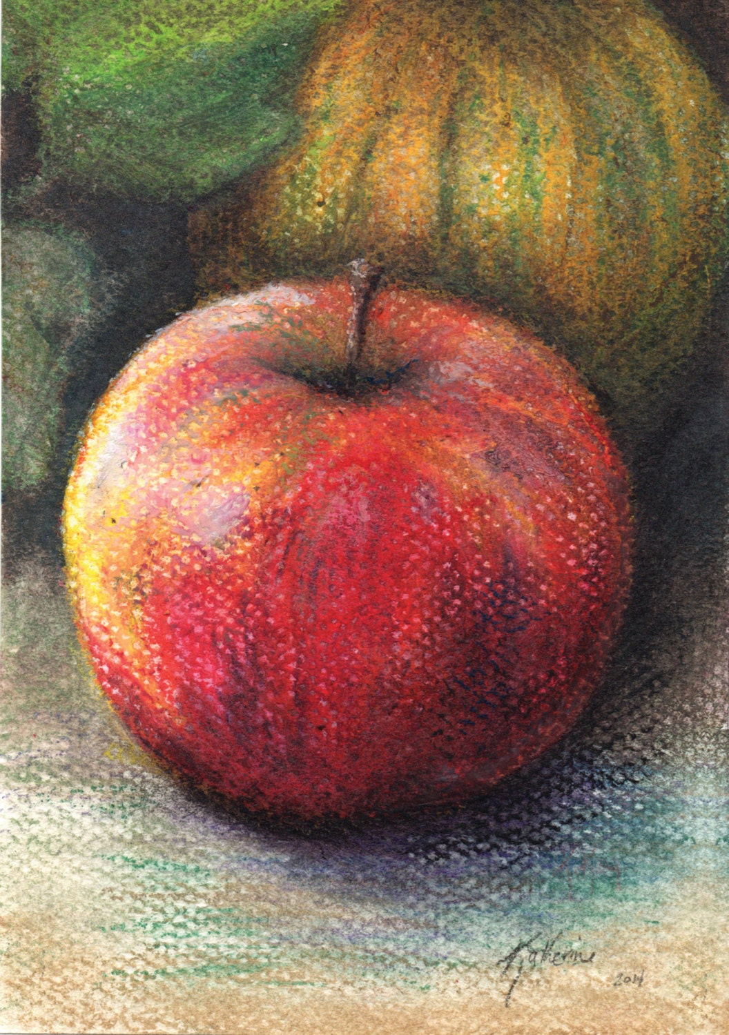 Apple Study- Matted Print - Etsy