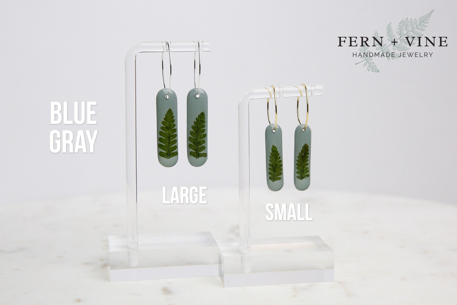 Fern Oblong Hoops | Real Ferns From the Pacific Northwest - Etsy