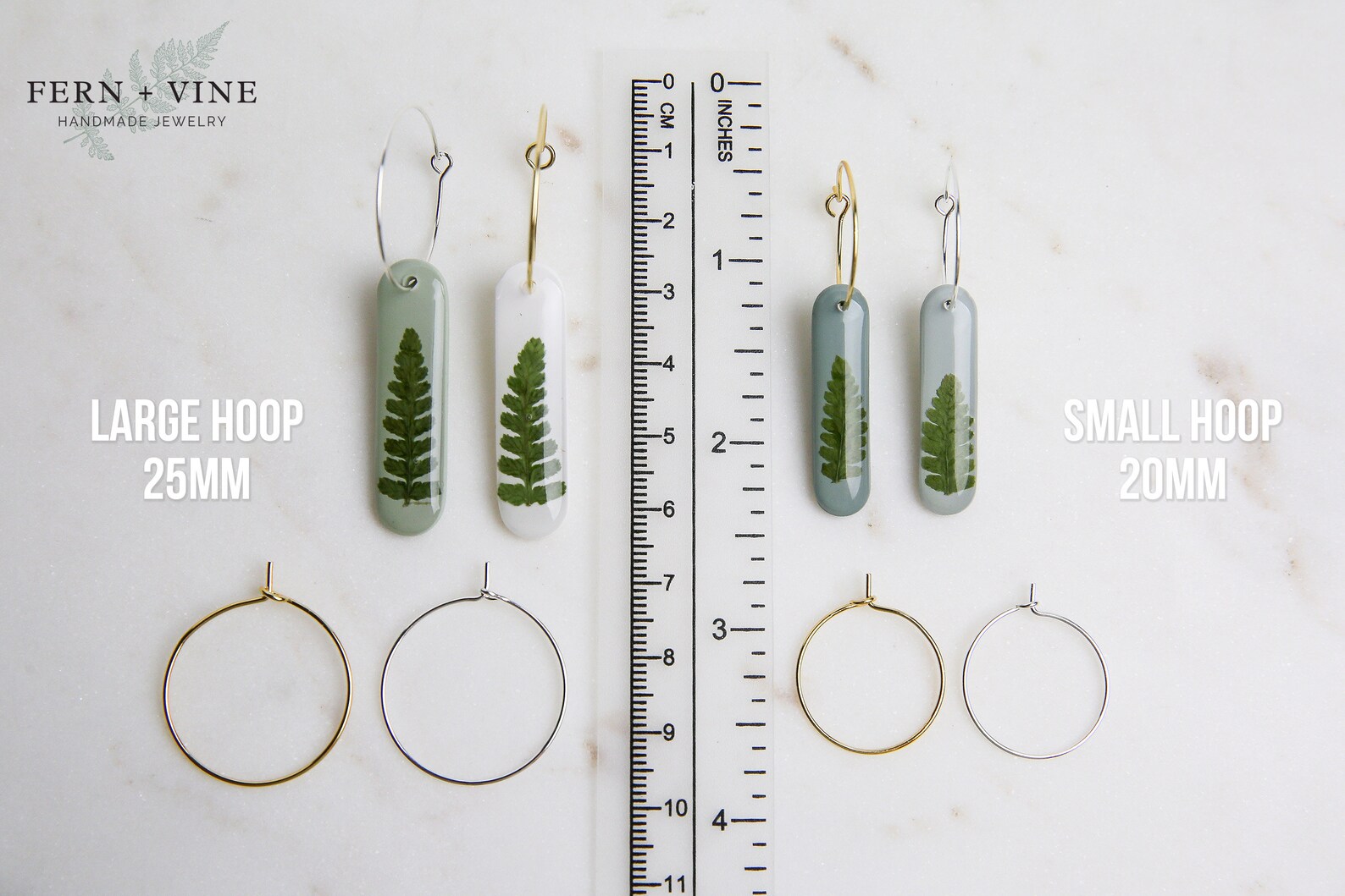 Fern Oblong Hoops | Real Ferns From the Pacific Northwest - Etsy