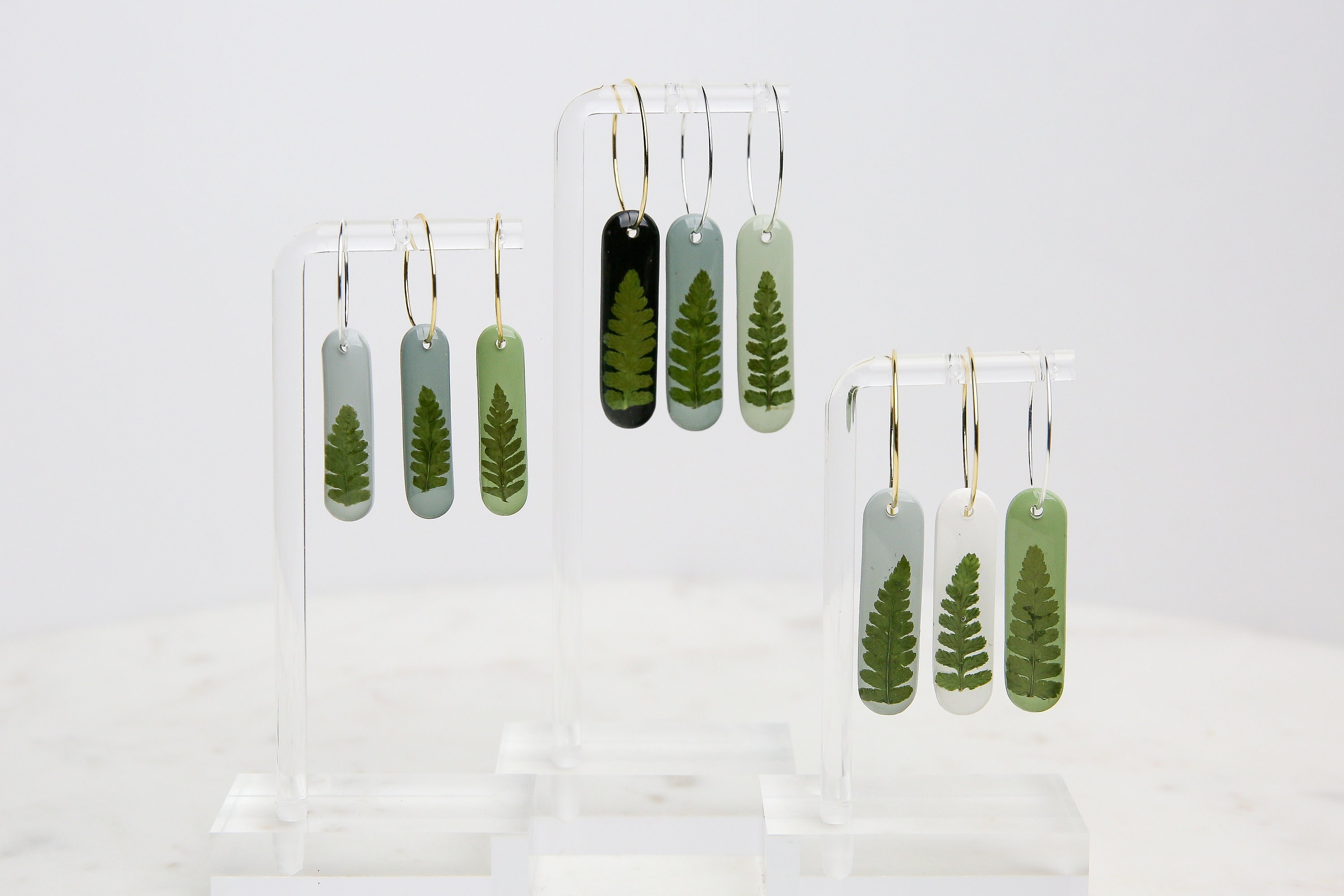Fern Oblong Hoops | Real Ferns From the Pacific Northwest - Etsy