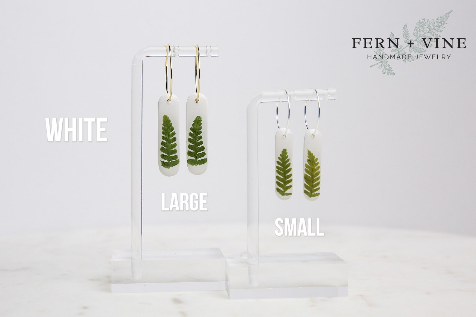 Fern Oblong Hoops | Real Ferns From the Pacific Northwest - Etsy
