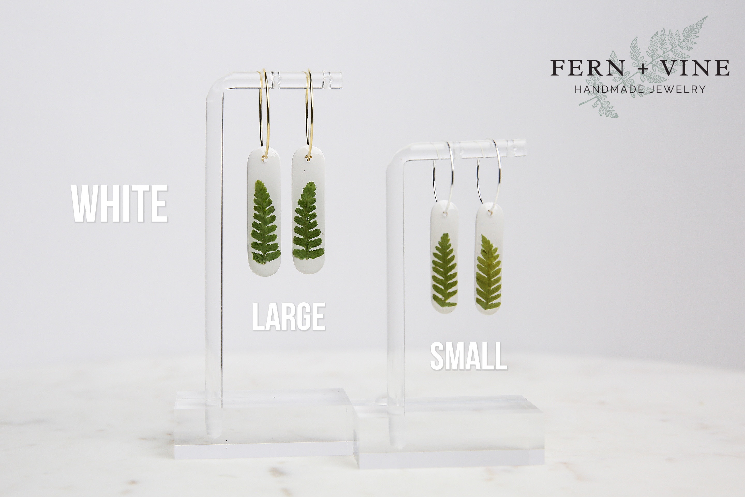 Fern Oblong Hoops | Real Ferns From the Pacific Northwest - Etsy