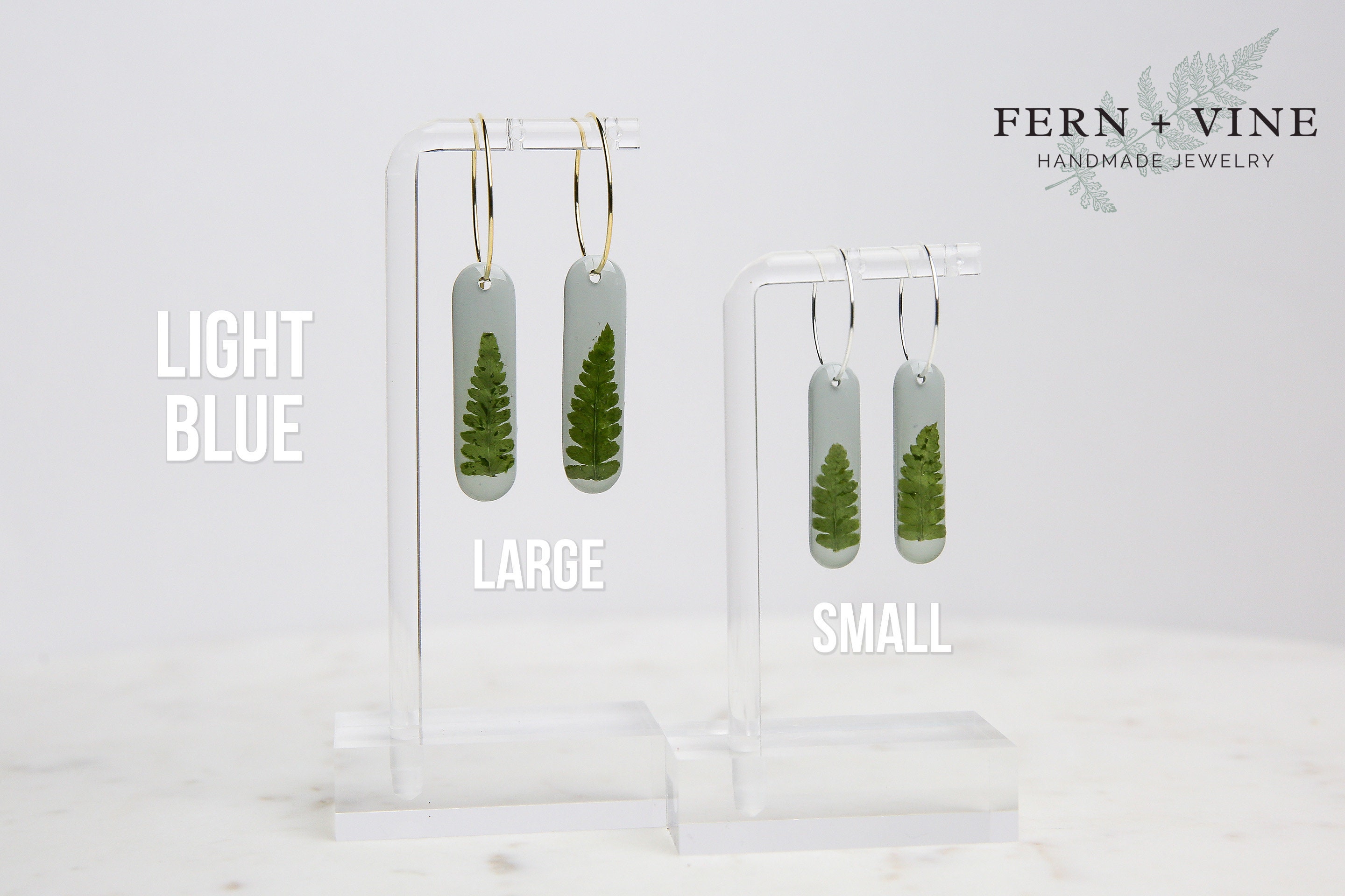 Fern Oblong Hoops | Real Ferns From the Pacific Northwest - Etsy