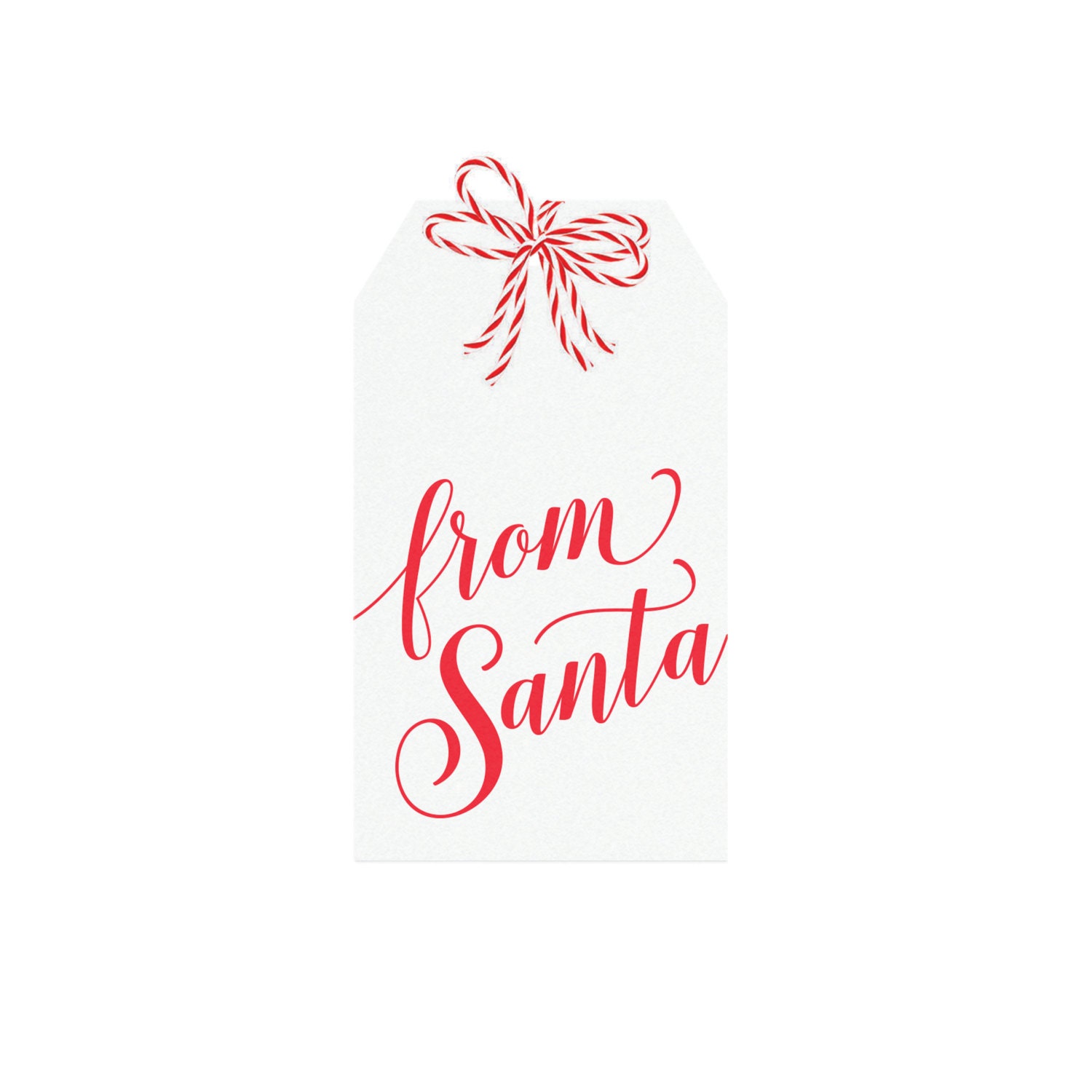 From Santa Printable Gift Tag, Present Tag, Gift Bag Tag, Holiday Gift ...
