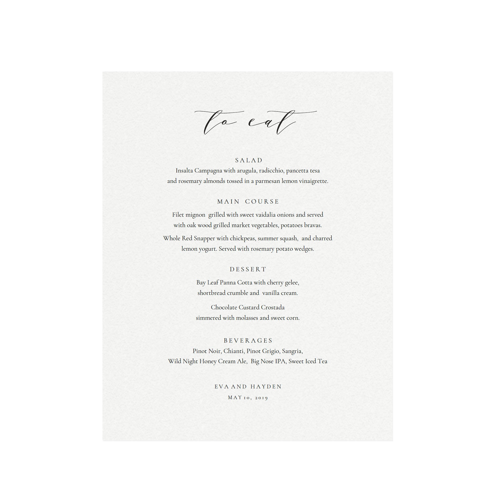 Melia: Printable 11x14 Dinner Menu Sign Template Calligraphy | Etsy