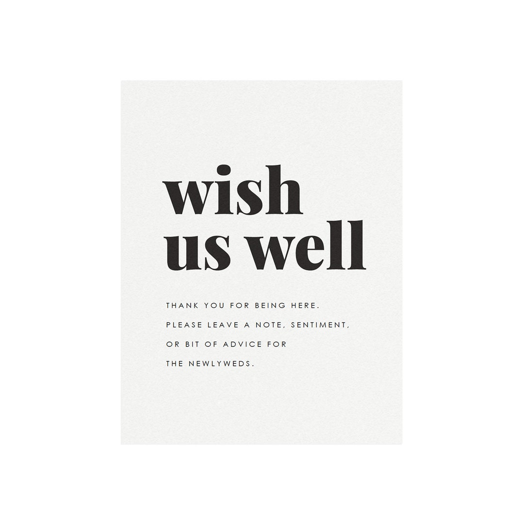 Fairfax: 8x10 Wish Us Well Sign, PDF Template, Wishing Well, Modern ...