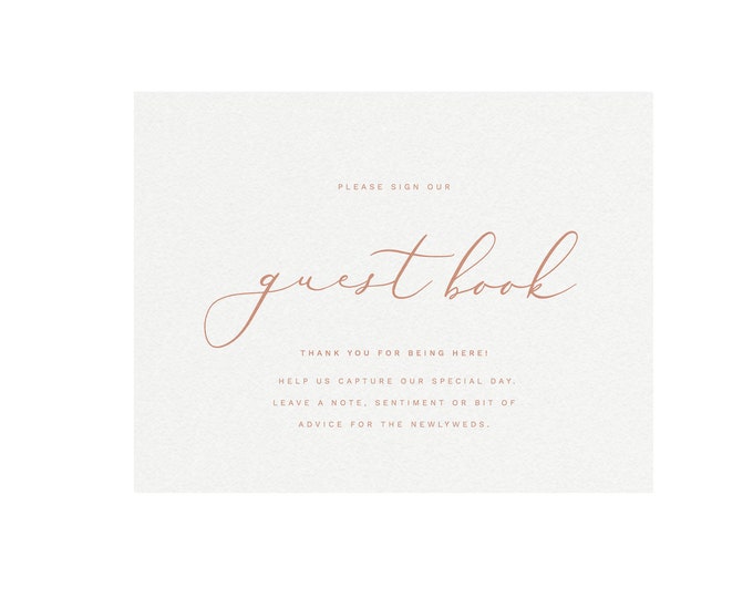 Marlow: Guestbook Sign in Blush Printable 5x7 8x10 Hand-drawn ...