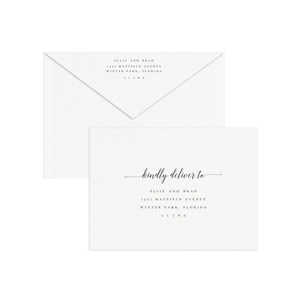 Adel: A6 Envelope Template, Printable Wedding Invitation Envelope ...