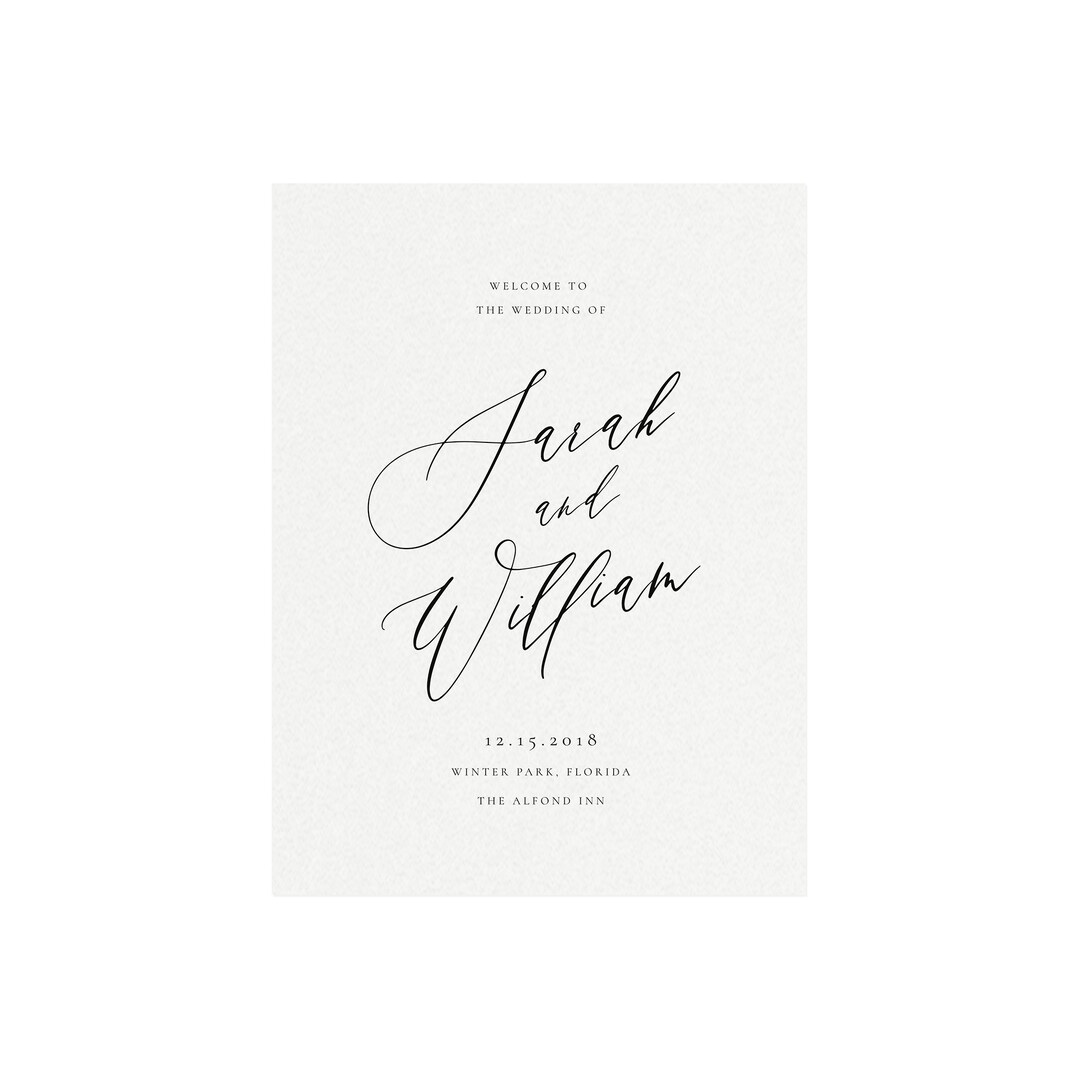 Adler: Welcome Sign Poster Template Printable Welcome to Our Wedding ...