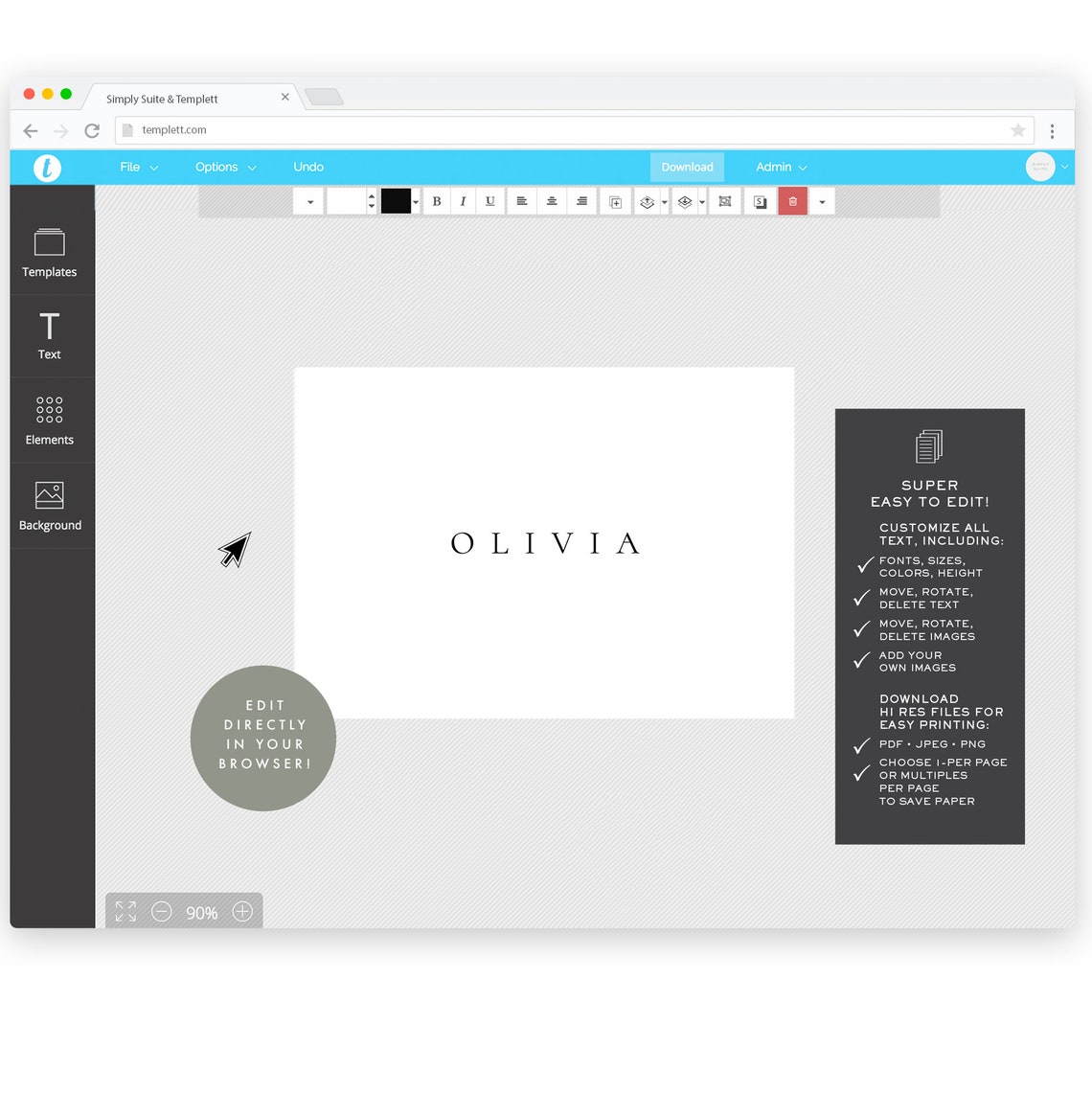 Printable Place Card Template 3.5x5 FLAT and FOLDED Simply | Etsy