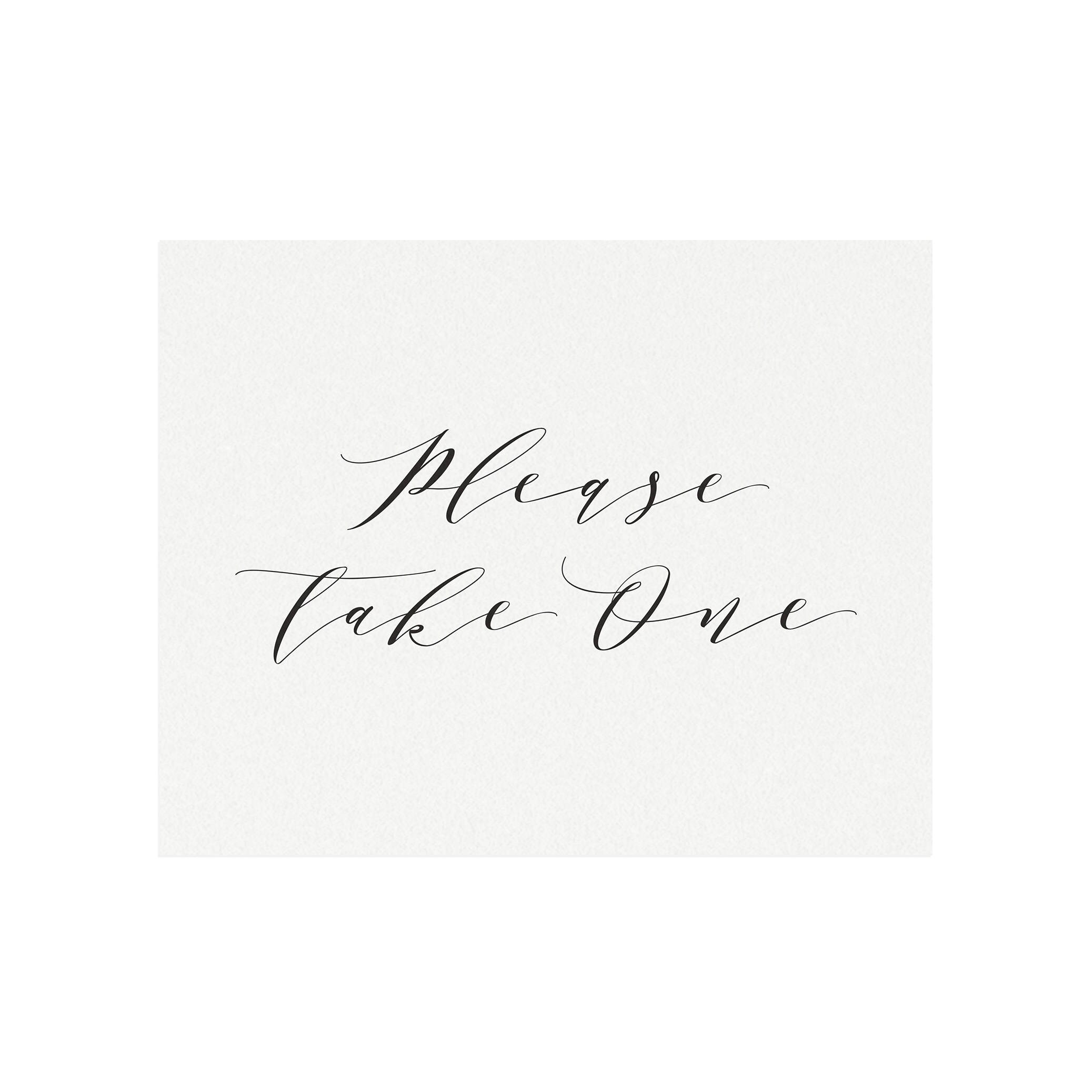 Melia: 5x7 AND 8x10 Favor Sign in Black, Please Take One Calligraphy ...