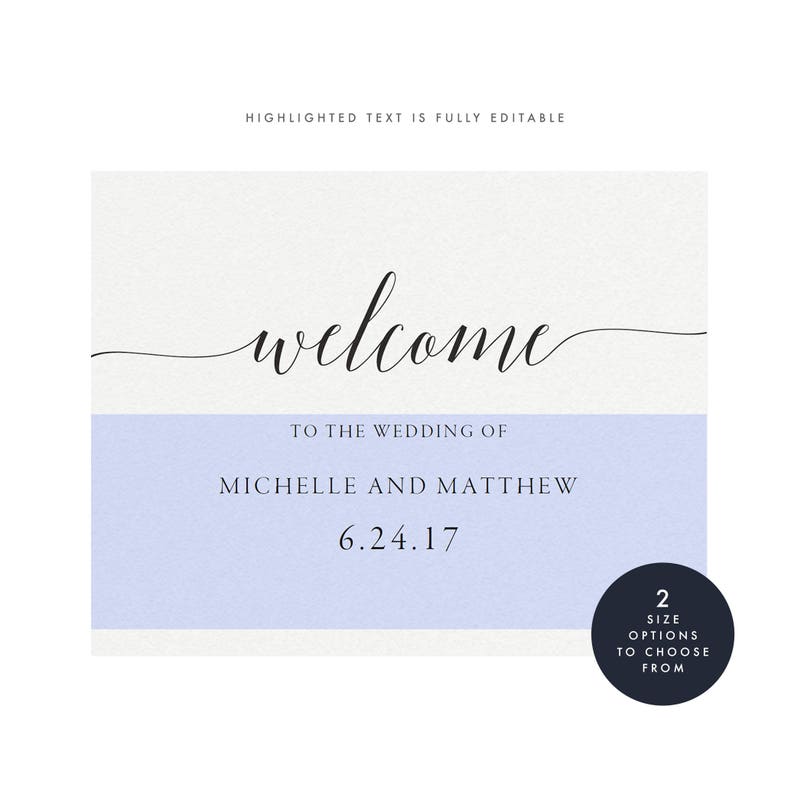 Adel: 11x14 AND 18x24 Printable Welcome Sign Template | Etsy