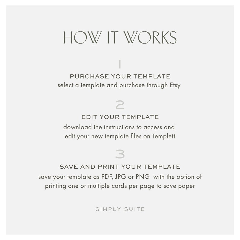 Minimalist Calligraphy Wedding Invitation Template: Gwen Suite (DIY ...