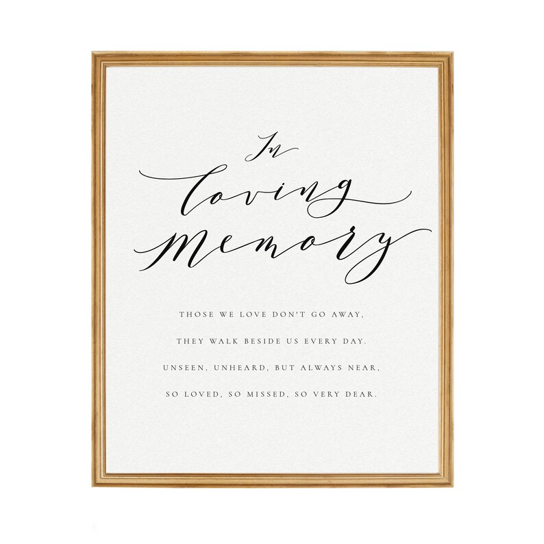 Melia: 5x7 AND 8x10 Calligraphy in Loving Memory - Etsy