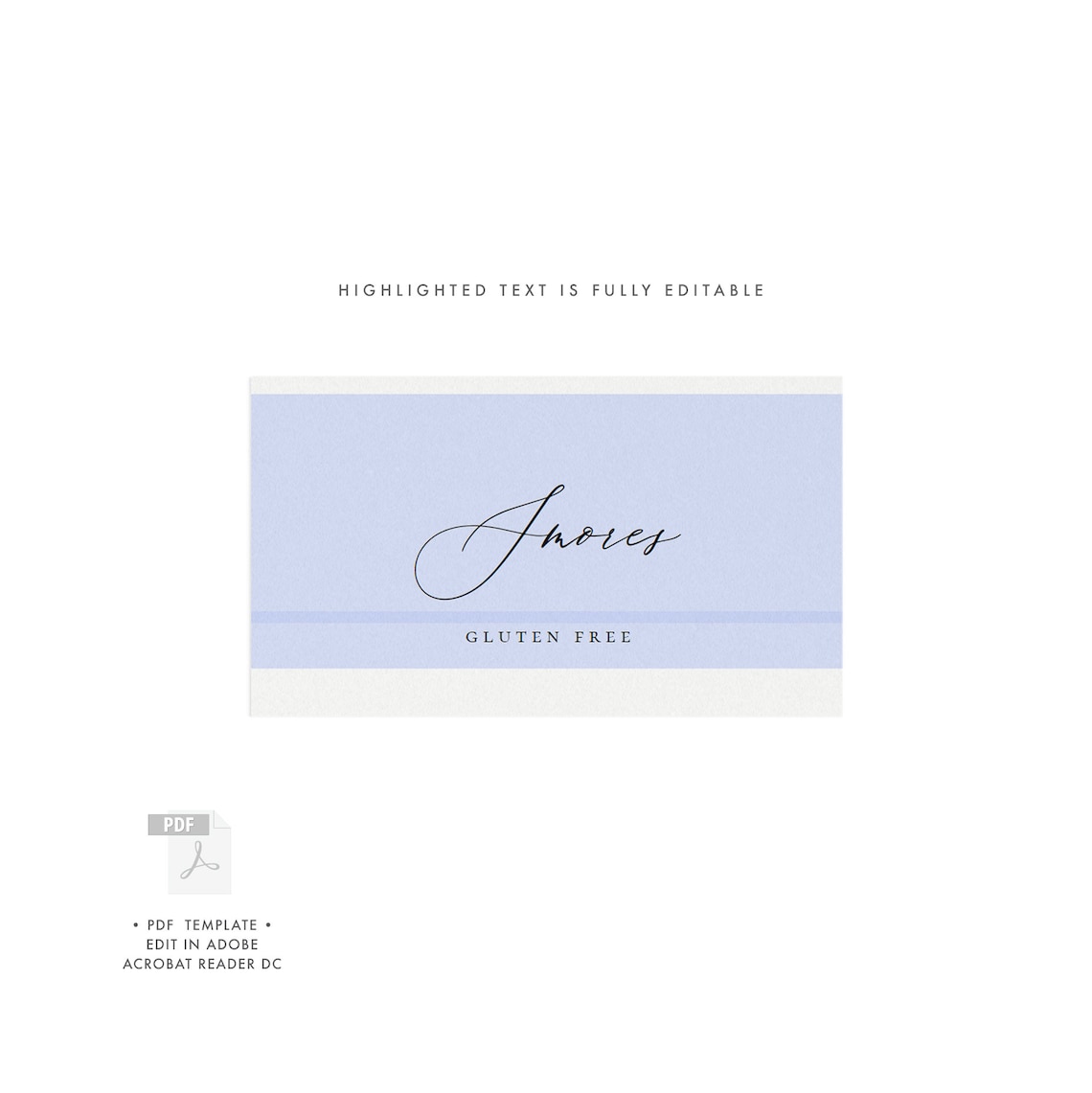 Adler: Buffet Tent Card Template AVERY 5302 Calligraphy 3.5x2 | Etsy